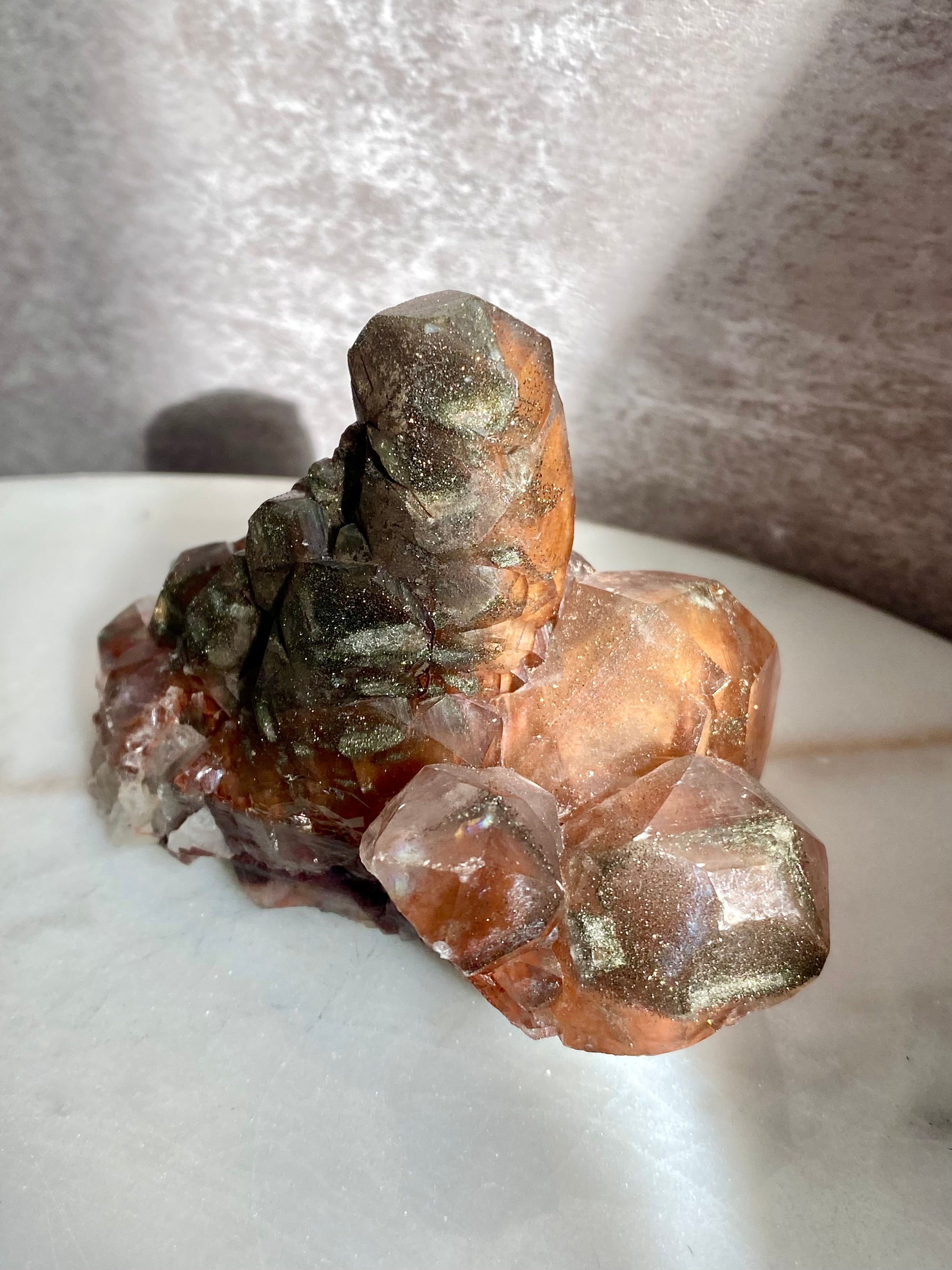 Red Pagoda ‘Benz’ Calcite with Pyrite – Third Eye Supply